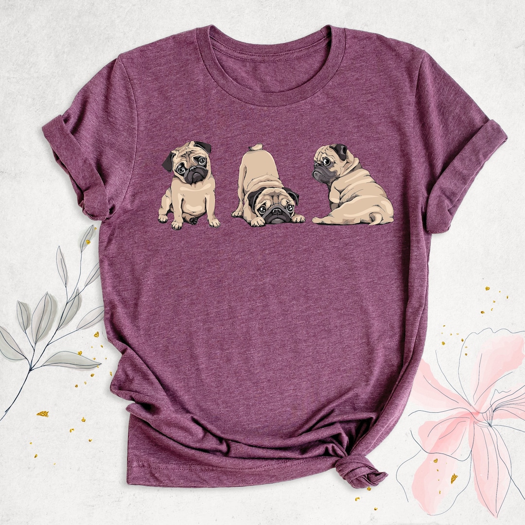 Pug Dog Shirt, Puppies Tshirt, Pug Owner Gift, Cute Animal Shirt, Pug ...