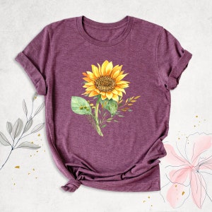Sunflower Shirt Women, Spring Clothes, Wildflower Shirt, Sunflower ...