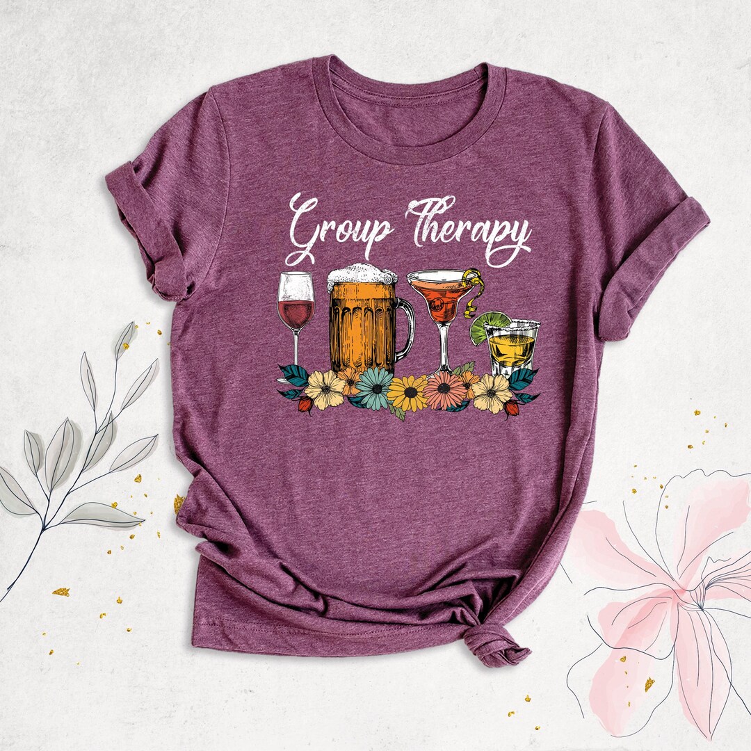 Drinking Girls Group Therapy Shirt, Drinks Night Out Shirt, Funny Women ...