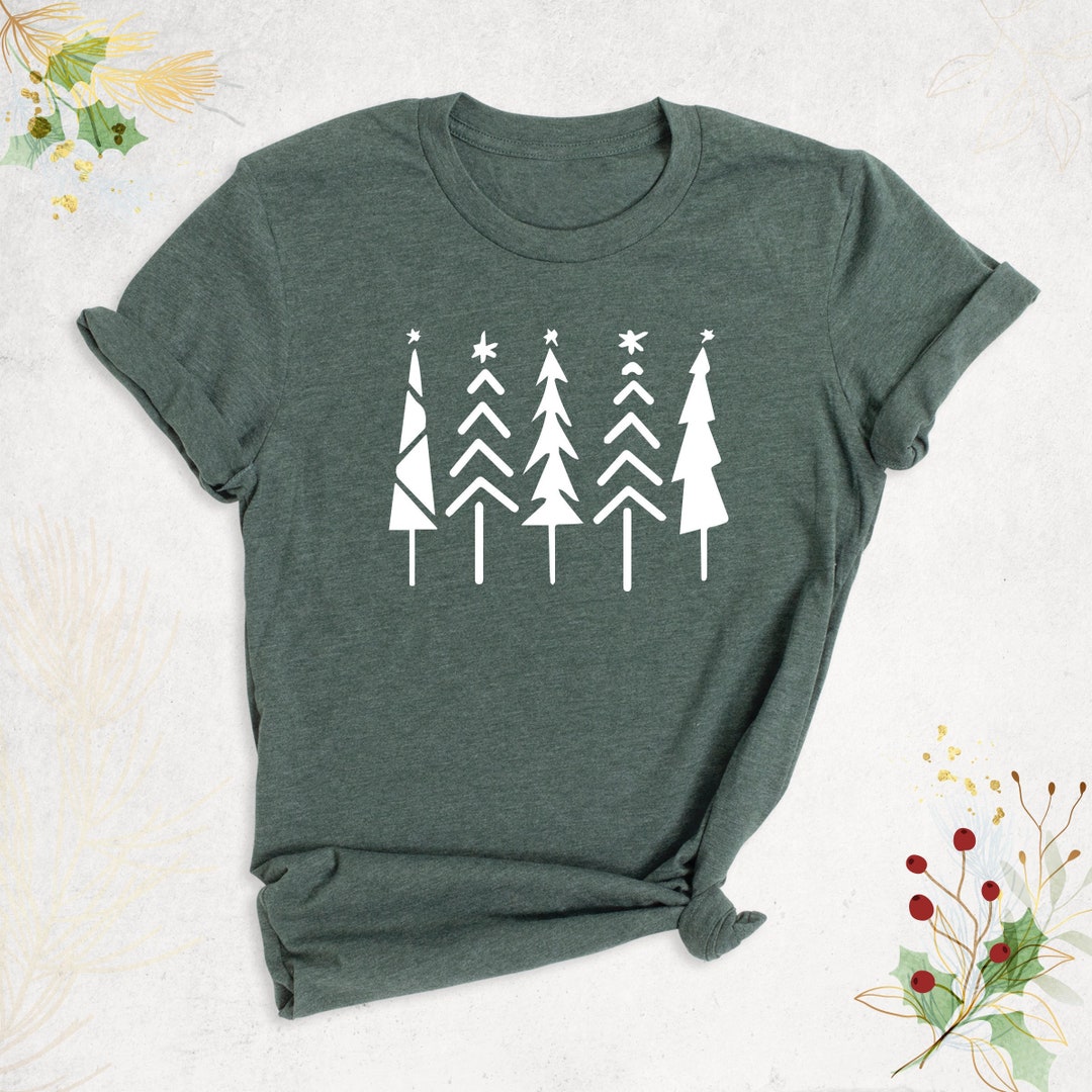 Merry Christmas Tree Shirt, Xmas Ladies Shirt, Women Holiday Shirt ...