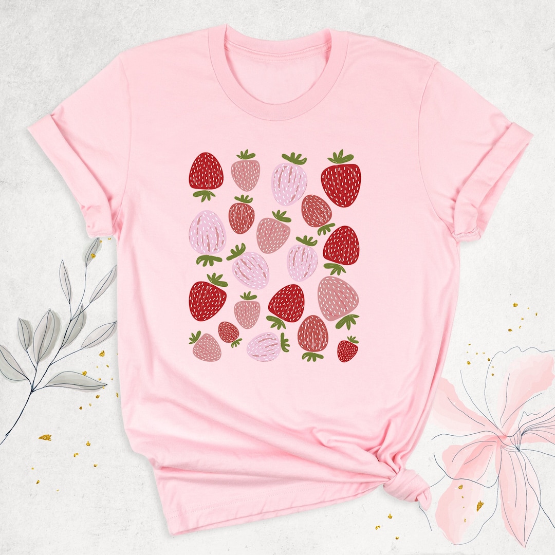 Cute Strawberry Shirt for Women, Cottagecore Clothing, Aesthetic ...
