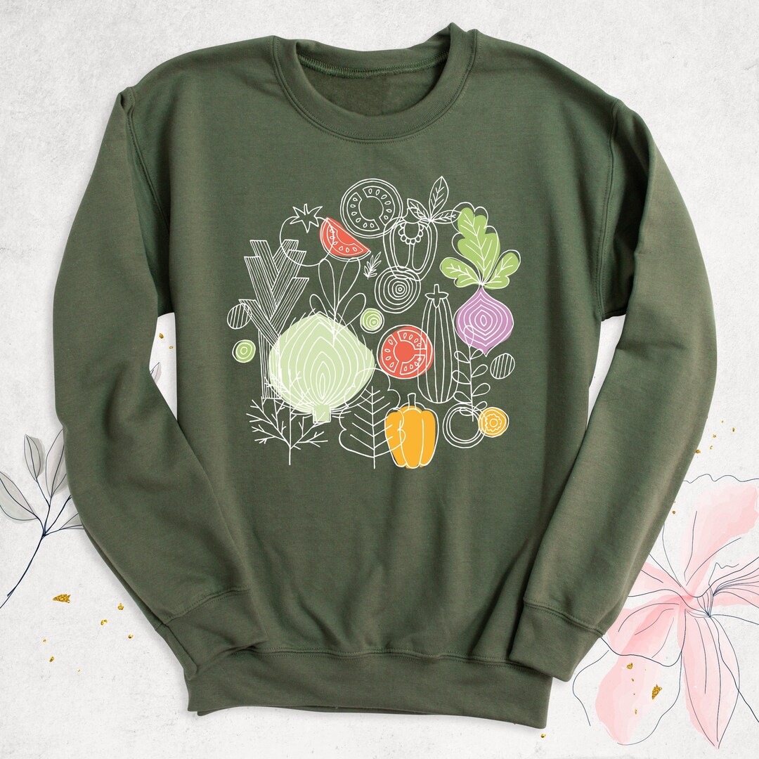 Vegetables Sweatshirt, Garden Hoodie, Plant Lady Sweater, Gardener ...