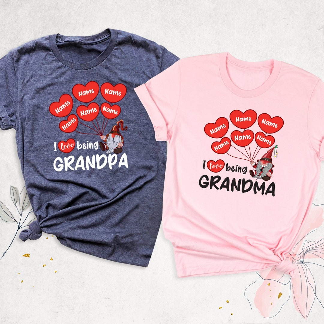 Grandparents With Grandkids Names Shirt, Personalized I Love Being ...