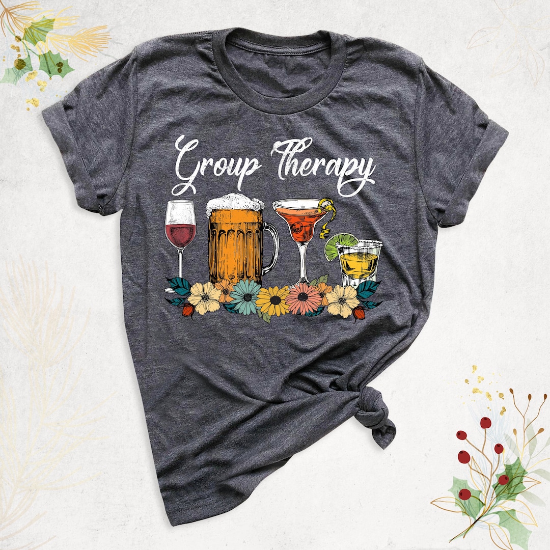 Group Therapy Drinking Shirt, Drinks Night Out Shirt, Celebrate Xmas ...