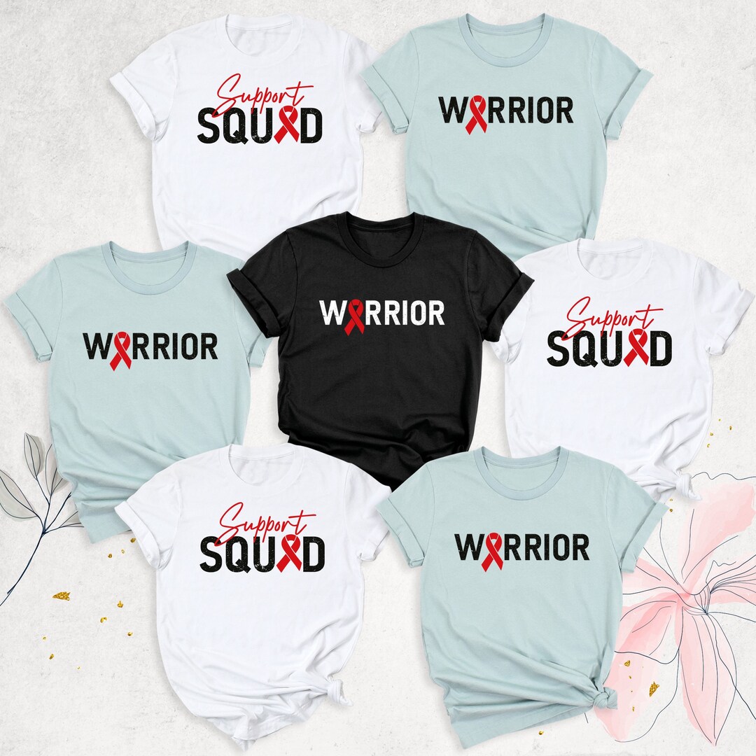 Cancer Warrior Shirt, Red Ribbon Shirt, Blood Cancer Shirt, Cancer ...