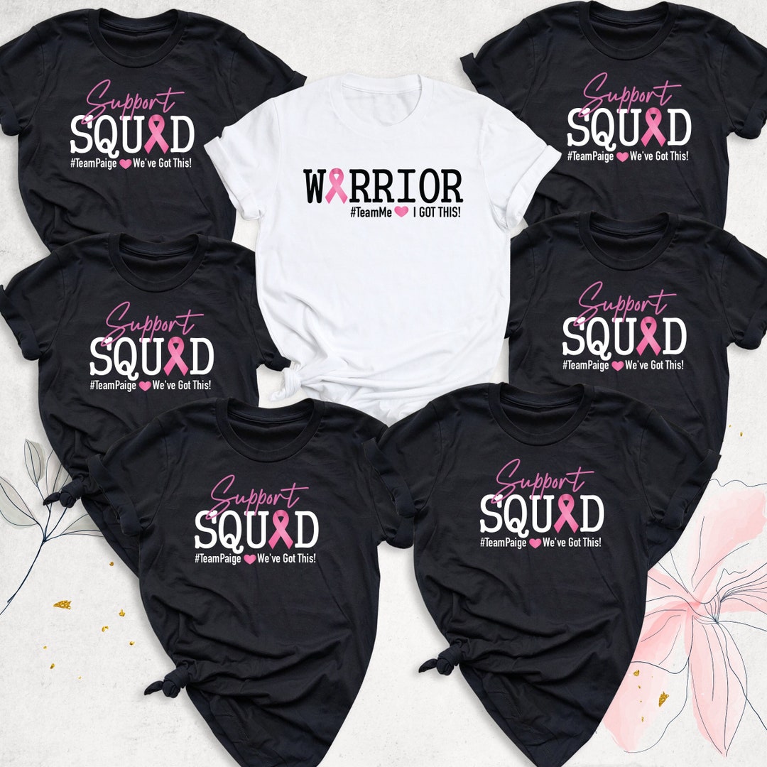 Breast Cancer Shirt Pink Ribbon Shirts Breast Cancer Support Squad ...