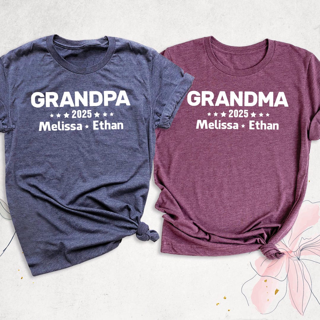 Custom Grandma Grandpa Shirt, Matching Grandparents Shirt, Grandkids ...
