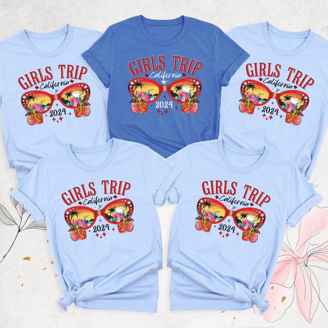 Destination Girls Trip Shirts, Summer Vacation Girls Shirt, Custom ...
