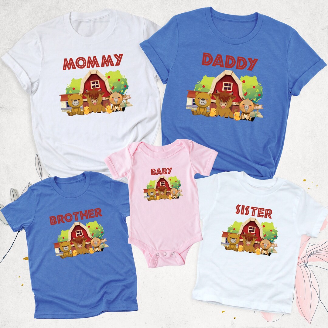 Farm Family Shirt, Farm Animal Birthday Shirt, Family Farm Barn ...