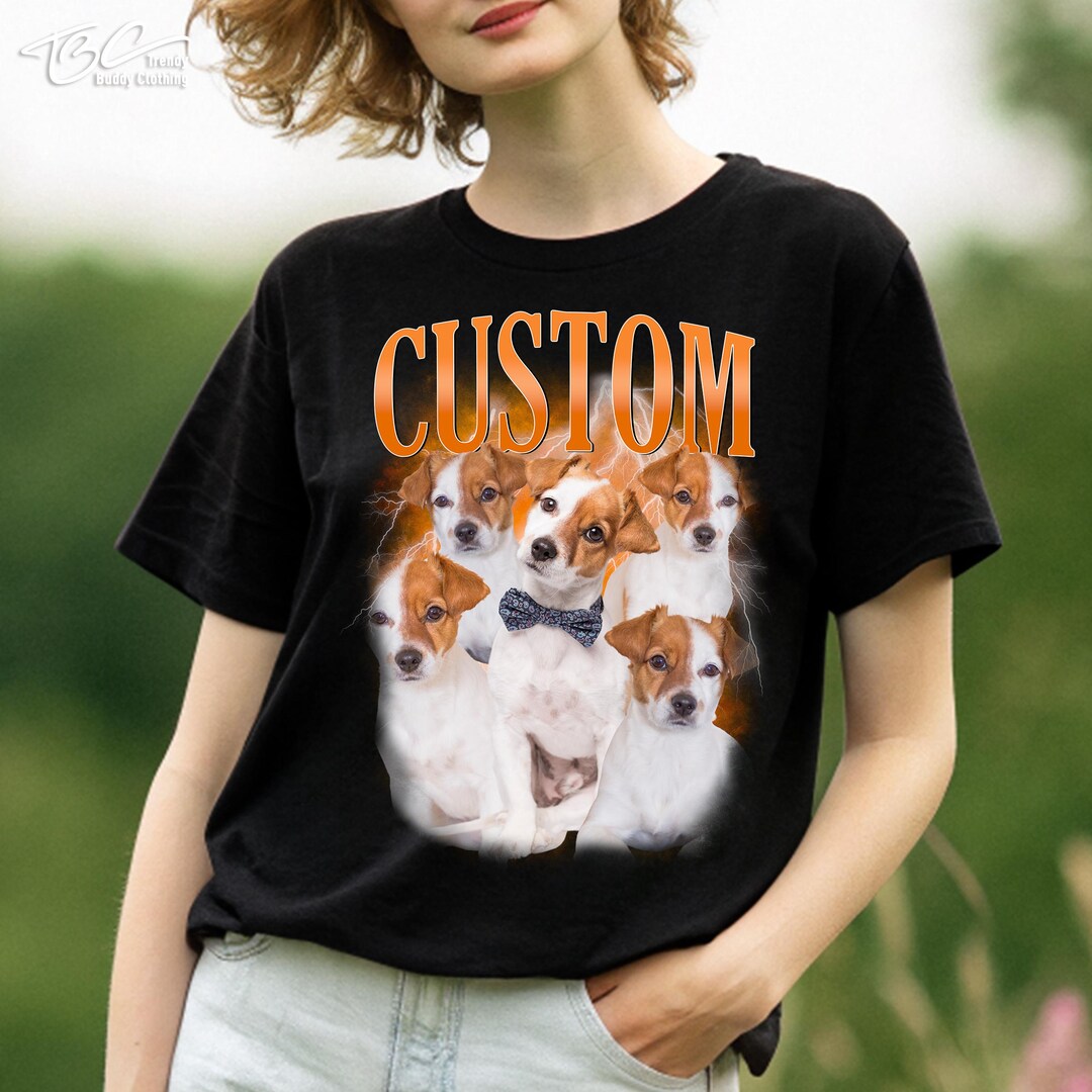 Custom Dog Bootleg Shirt, Dog Photo Shirt, Pet Name Shirt, Dog Owner ...