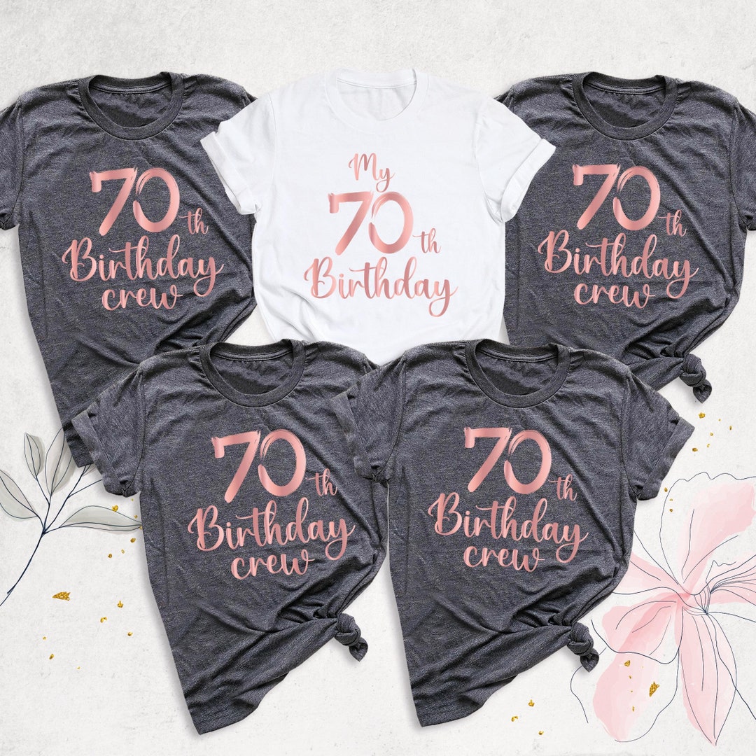 Girls 70th Birthday Crew Shirt, My 70th Birthday Shirt, Seventy ...