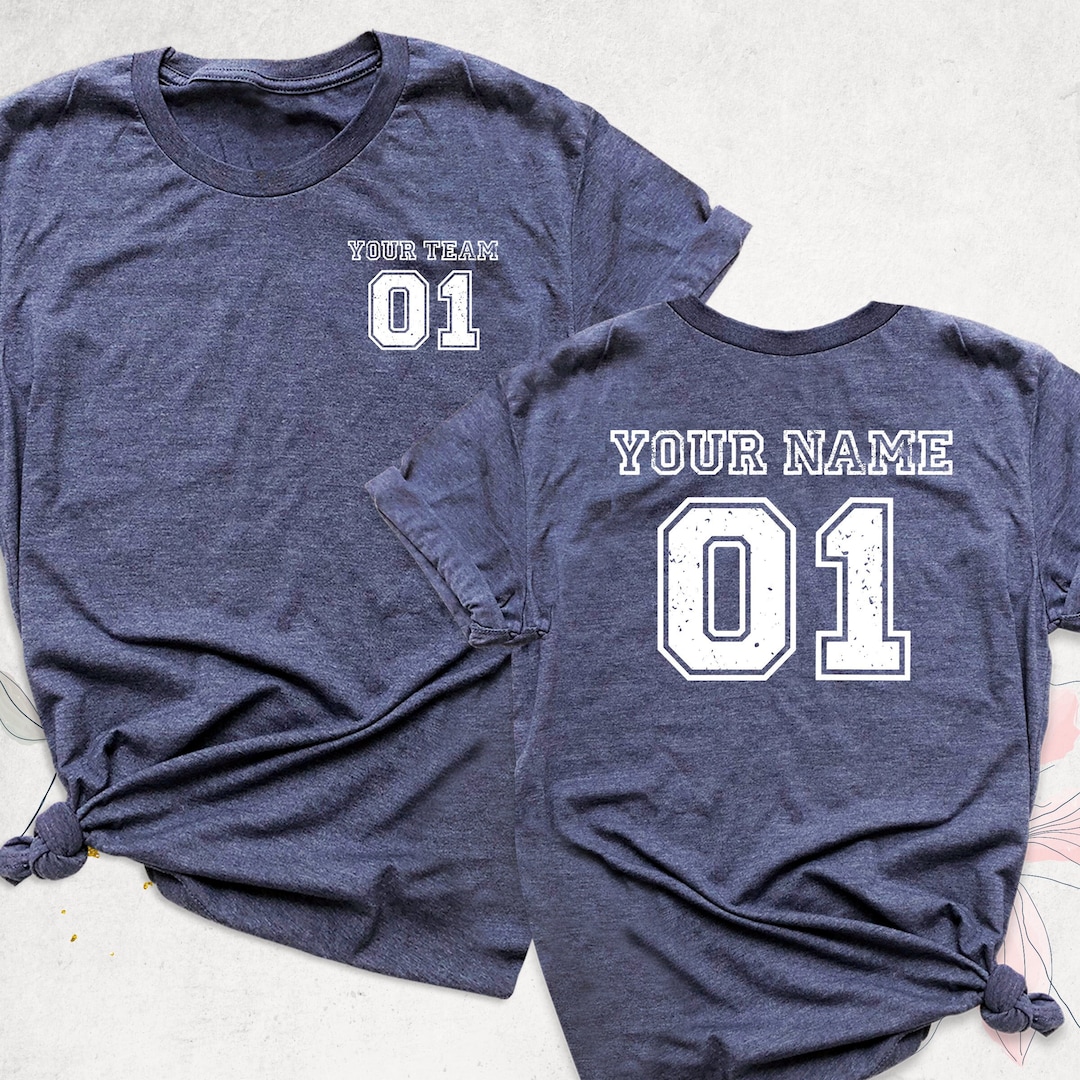 Custom Team Shirt, Name and Number Sports Tshirt, Pocket Print Sports ...