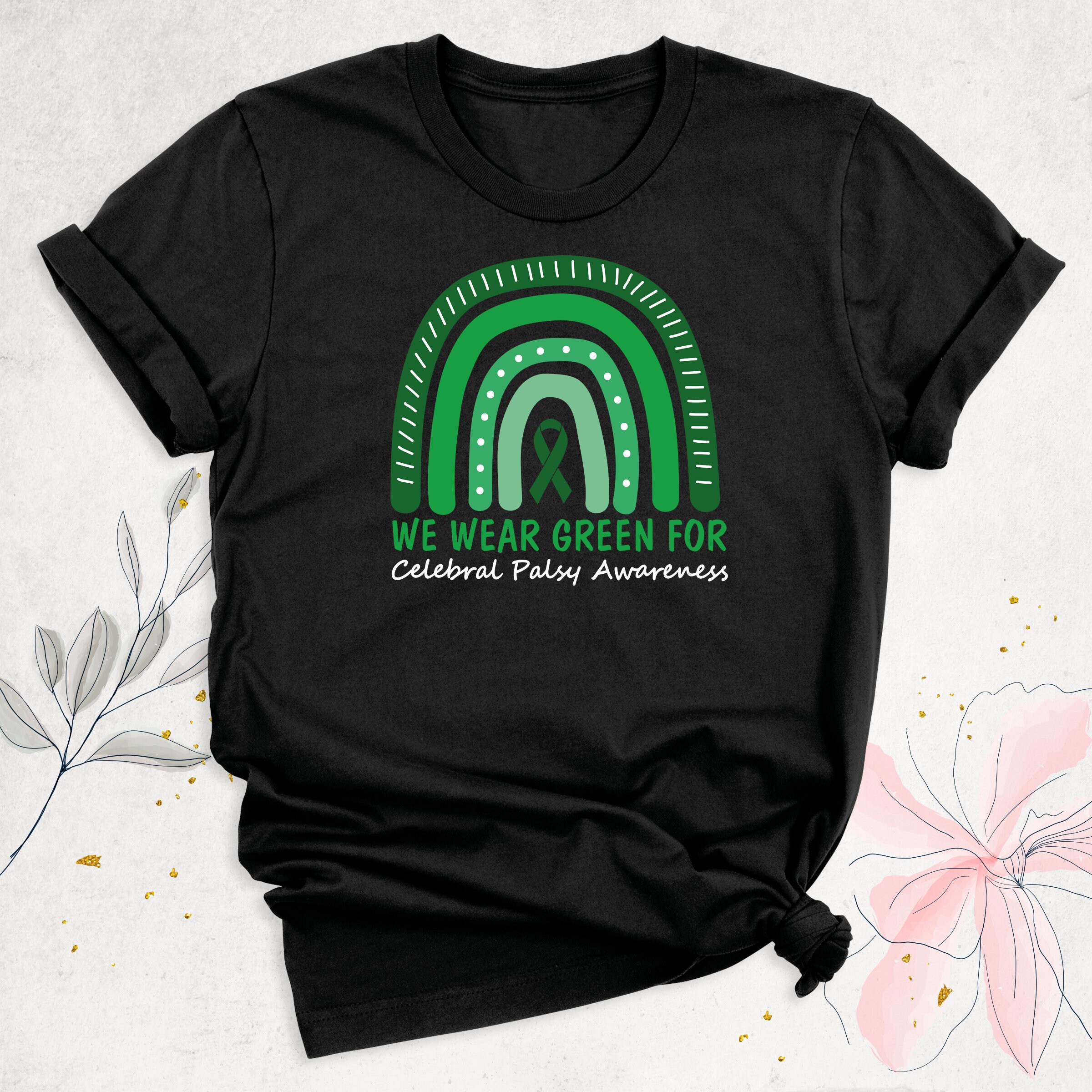 We Wear Green Shirt, Cerebral Palsy Awareness Shirt, Green Ribbon Shirt ...