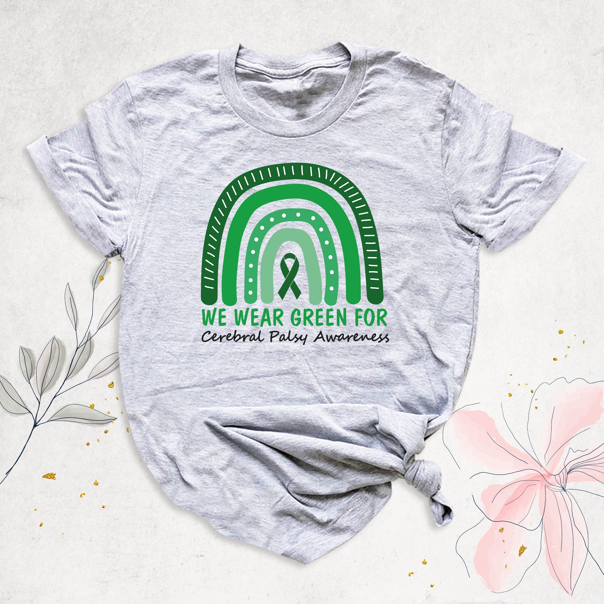 We Wear Green Shirt Cerebral Palsy Awareness Shirts Green Ribbon Tshirt ...