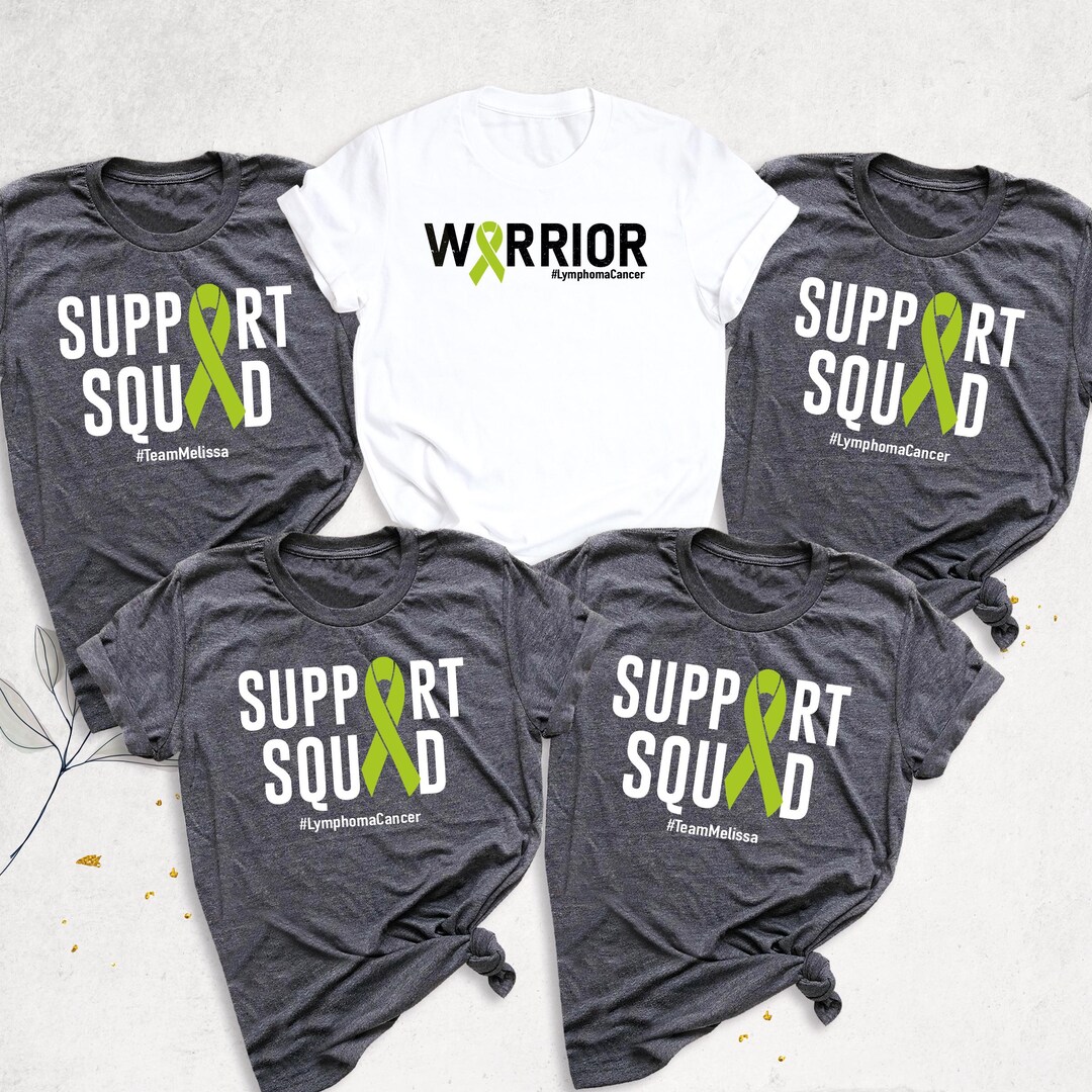 Support Squad Lymphoma Cancer Custom Shirt, Lime Ribbon Shirt, Lymphoma ...