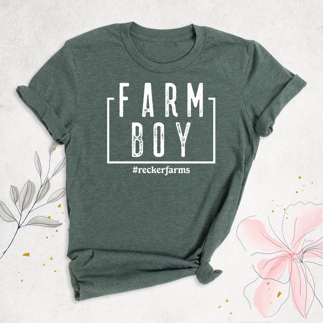 Custom Farm Name Shirt, Farm Boy Shirt, Personalized Farm Tee, Farming ...