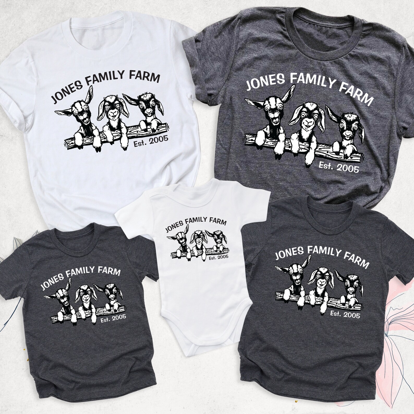 Personalized Goats Shirt, Farm Name Goat Shirt, Farm Animal Shirt, Goat ...