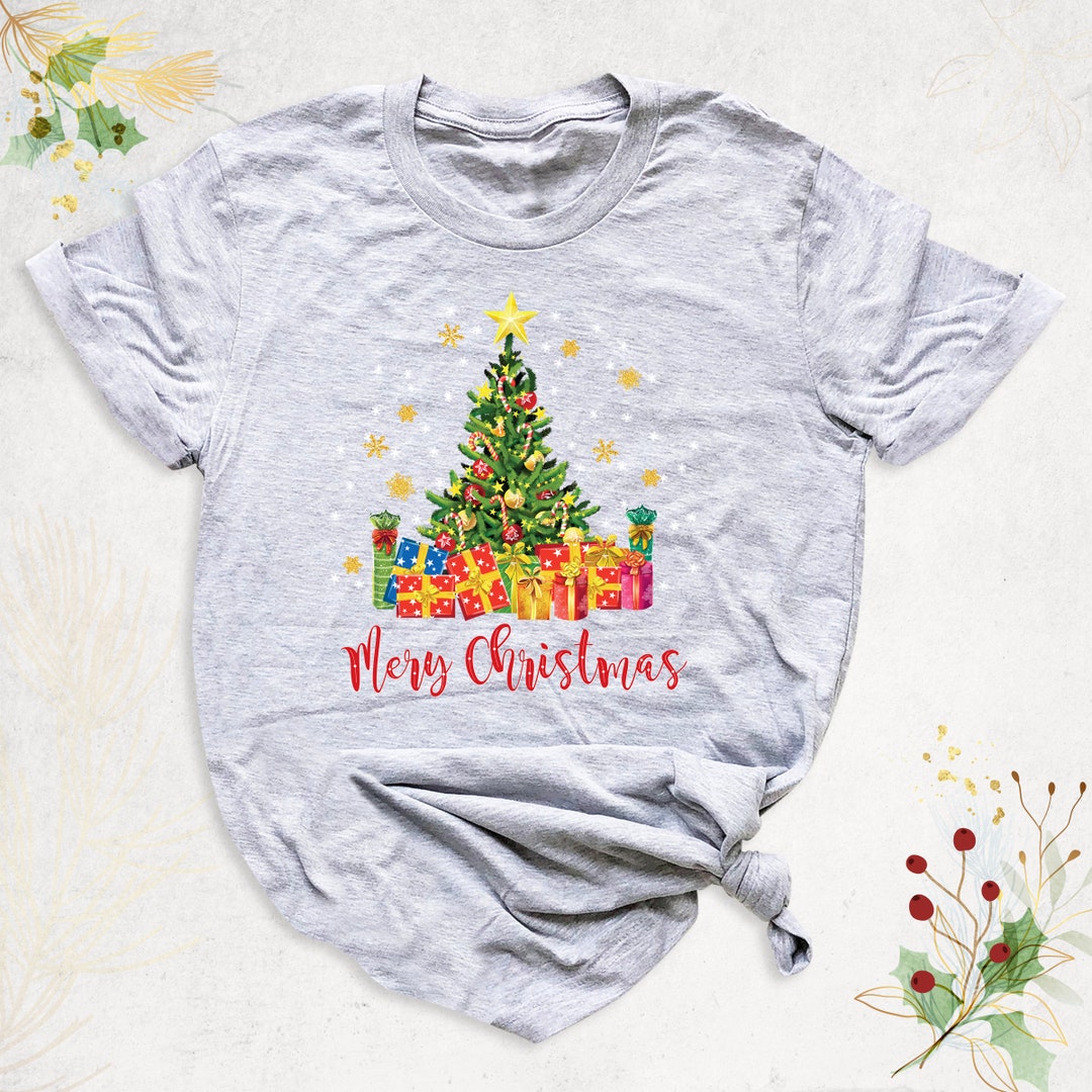Merry Christmas Tree Shirt, Christmas T-shirt, Christmas Party Shirt ...
