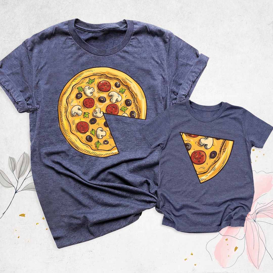 Pizza and Pizza Slice Shirt, Funny Fathers Day Tshirt, Matching Family ...