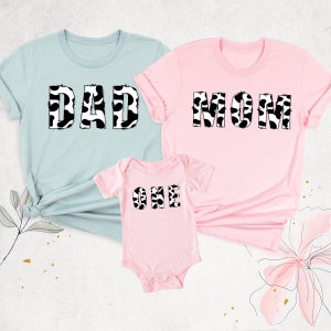Family Birthday Cow Print Shirt, Mom Dad One Tshirt, First Birthday ...