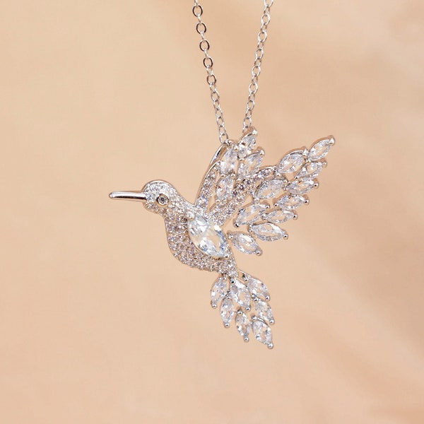 Diamond Hummingbird Necklace - Etsy