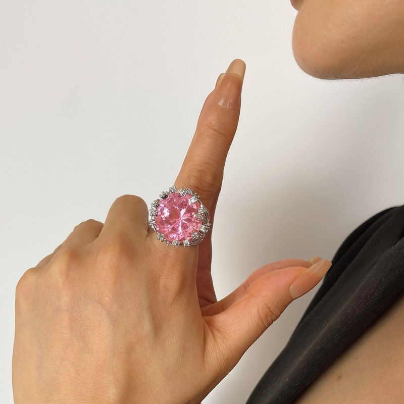 Pink Cz Ring - Etsy