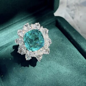 Paparacha Ring Emerald Cut Stunning Zirconia Gemstone Cocktail Ring ...