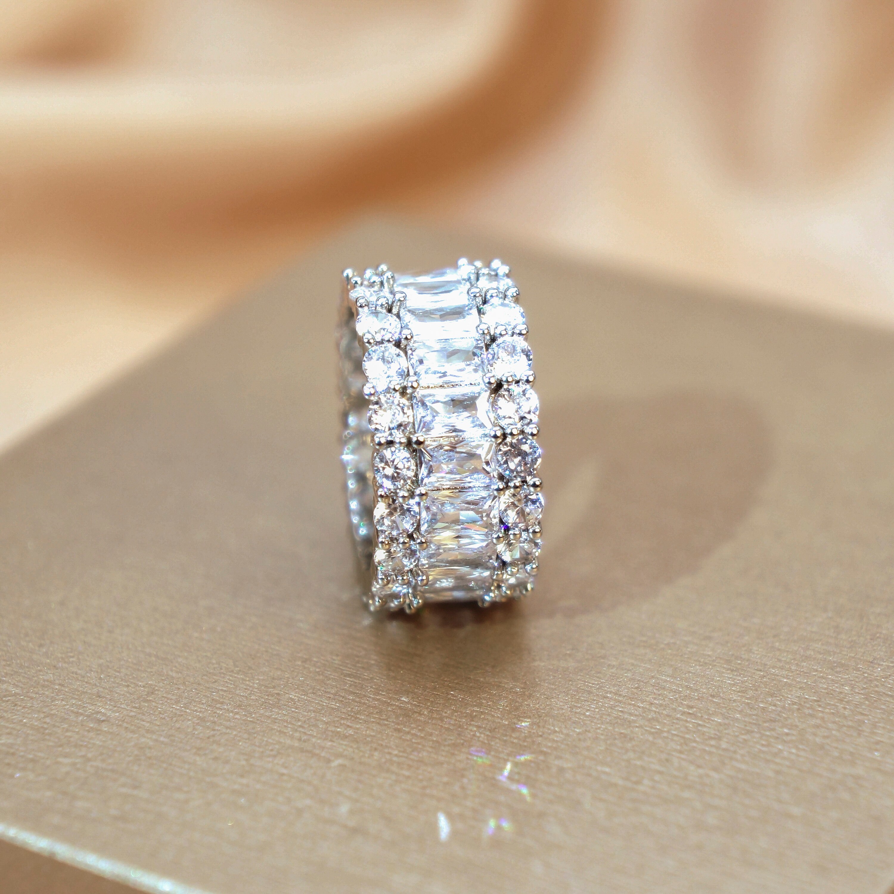 Full Eternity Band Black Eternity Ring Black / White Cubic - Etsy