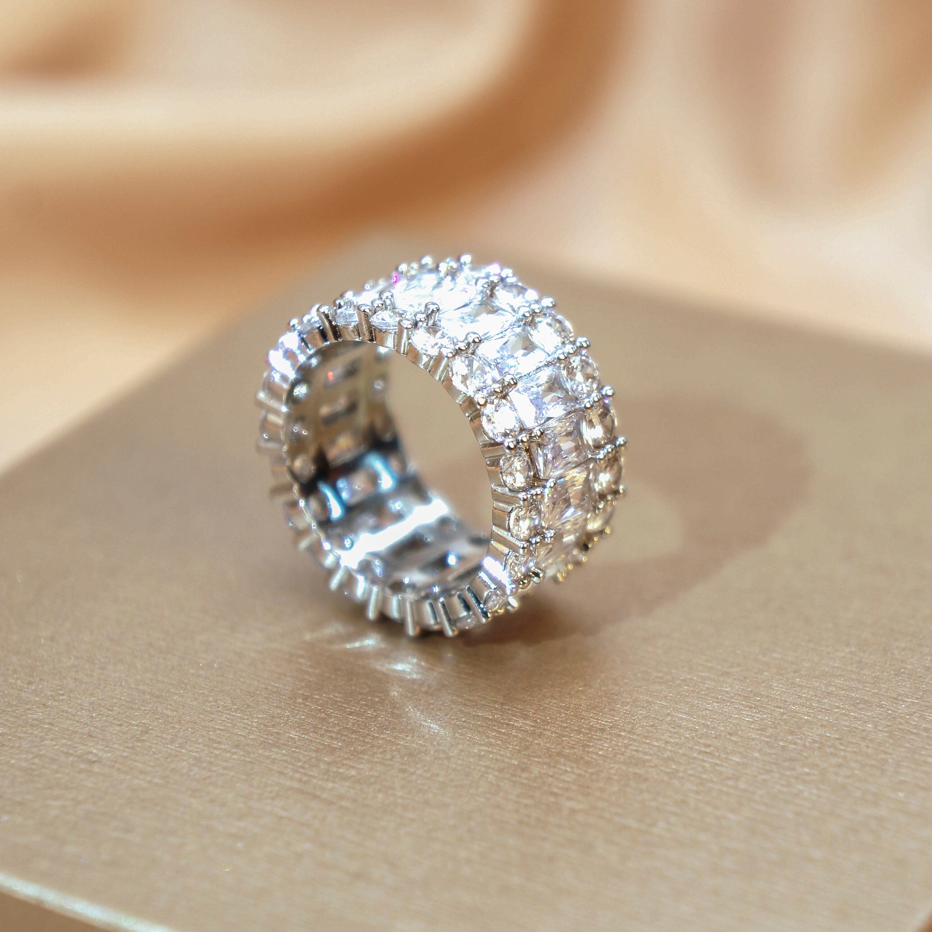 Full Eternity Band Black Eternity Ring Black / White Cubic - Etsy