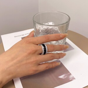 Full Eternity Band, Black Eternity Ring, Black / White Cubic Zirconia ...