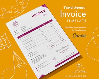 Travel Agency Invoice Template for Agents & Advisors – Fully Editable ...