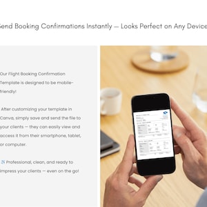 Flight Booking Confirmation Template | Editable in Canva | Travel Agent ...