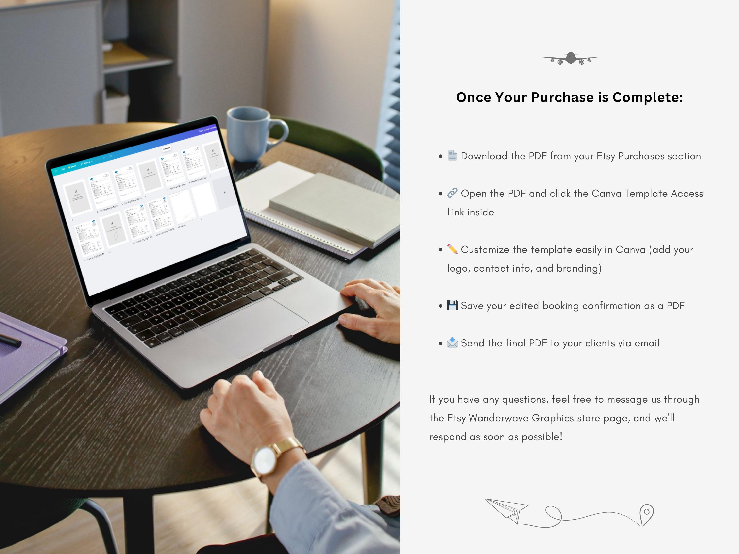 Flight Booking Confirmation Template | Editable in Canva | Travel Agent ...