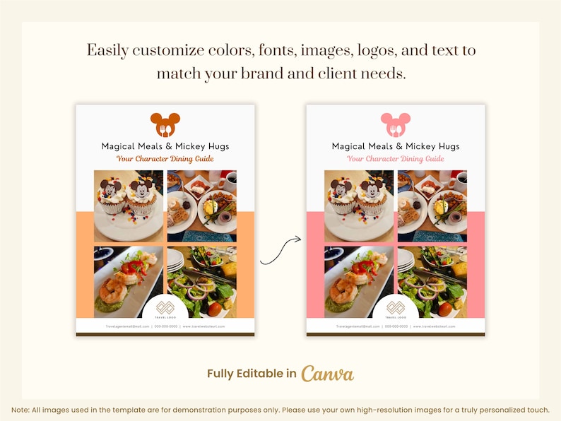 WDW Character Dining Guide With 14 Experiences, Fully Editable Template ...