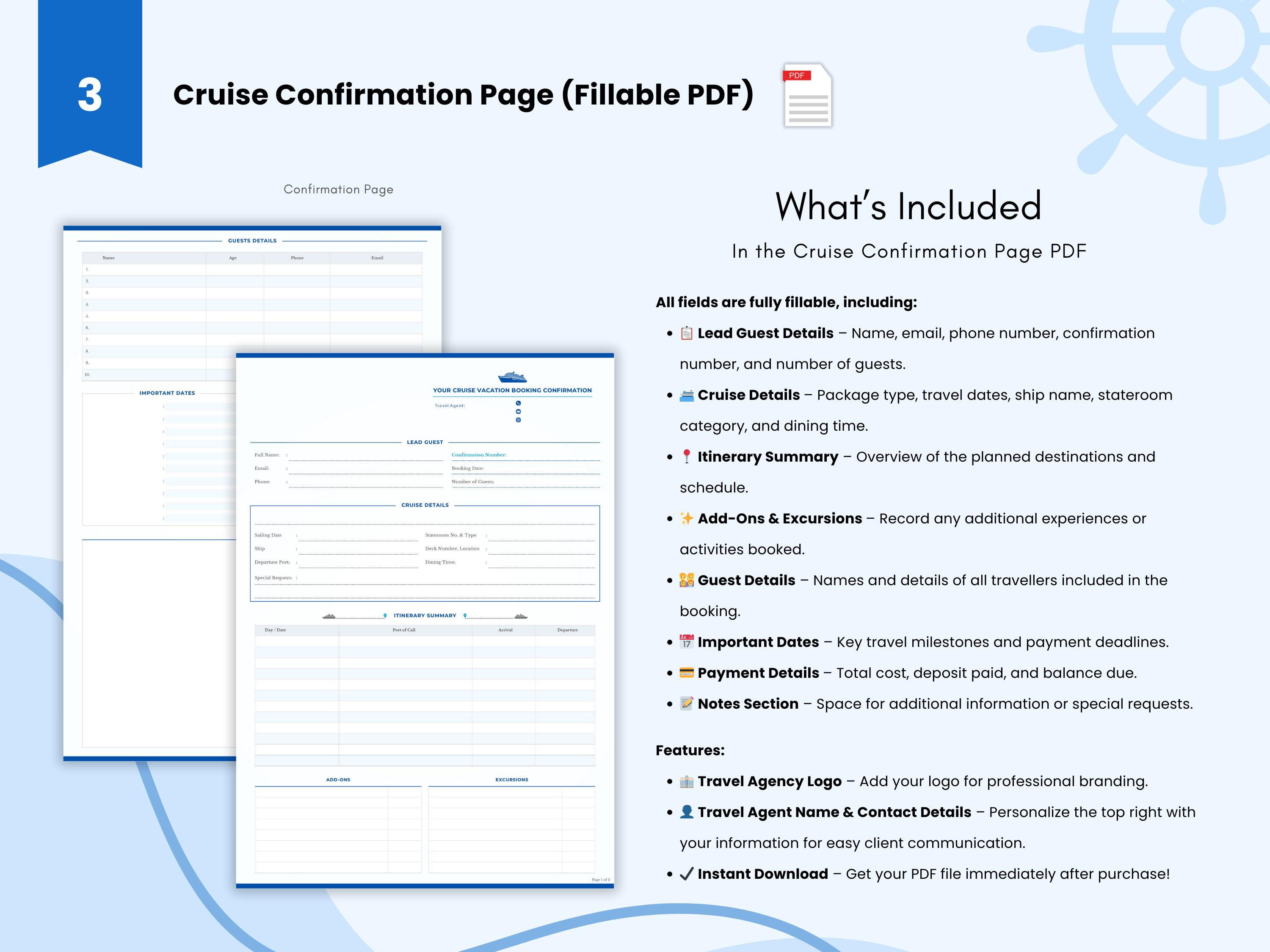 Cruise Form Bundle – Quote Template (editable in Canva), Client Intake ...