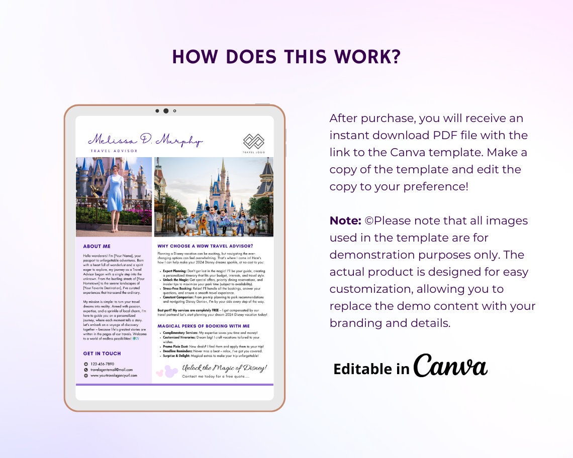 Travel Agent Introduction Page Templates Editable in CANVA Post on ...