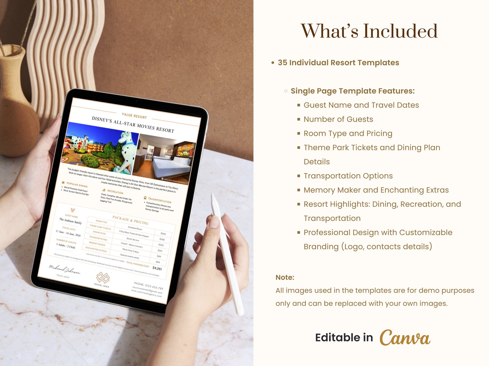 WDW Resort Quotation Templates With 35 Resorts, Fully Editable Template ...