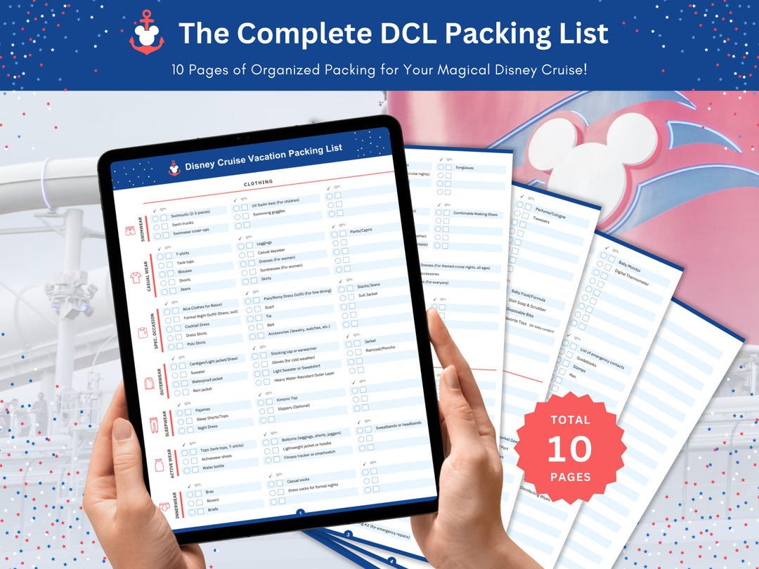 The Complete DCL Packing List, Digital Download 10 Page PDF Complete ...