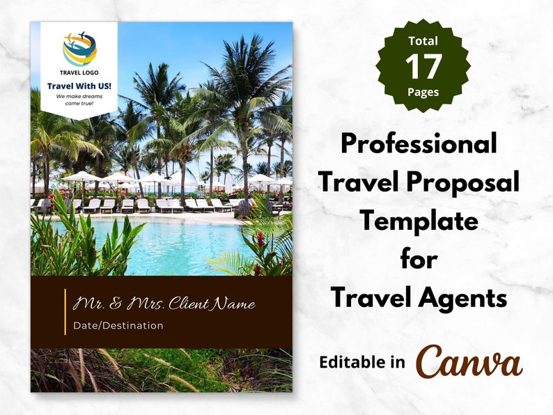 Professional Travel Proposal Template for Travel Agents - Editable in ...