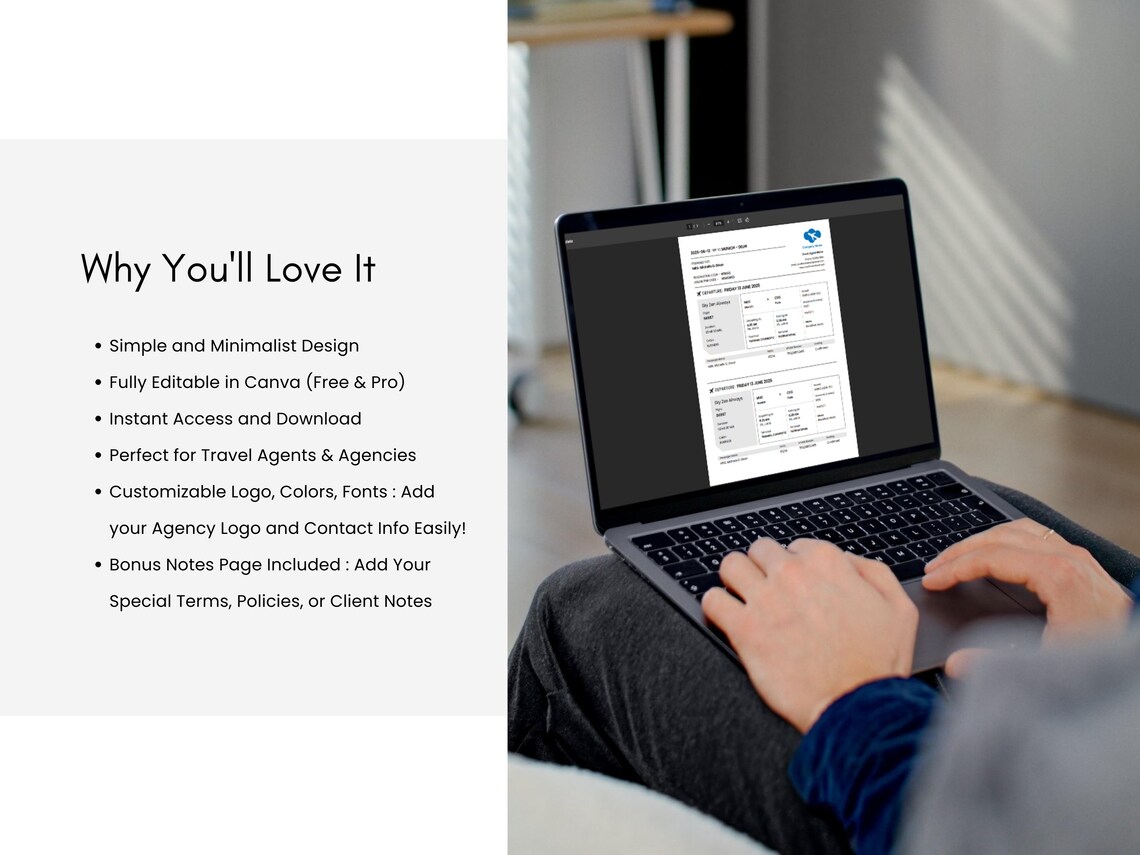 Flight Booking Confirmation Template | Editable in Canva | Travel Agent ...