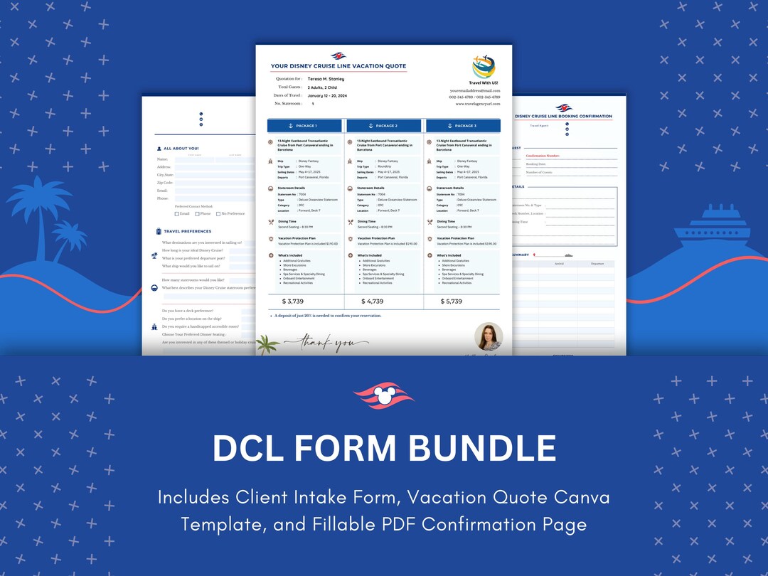 DCL Form Bundle – Client Intake Form (fillable PDF), Editable Quote ...