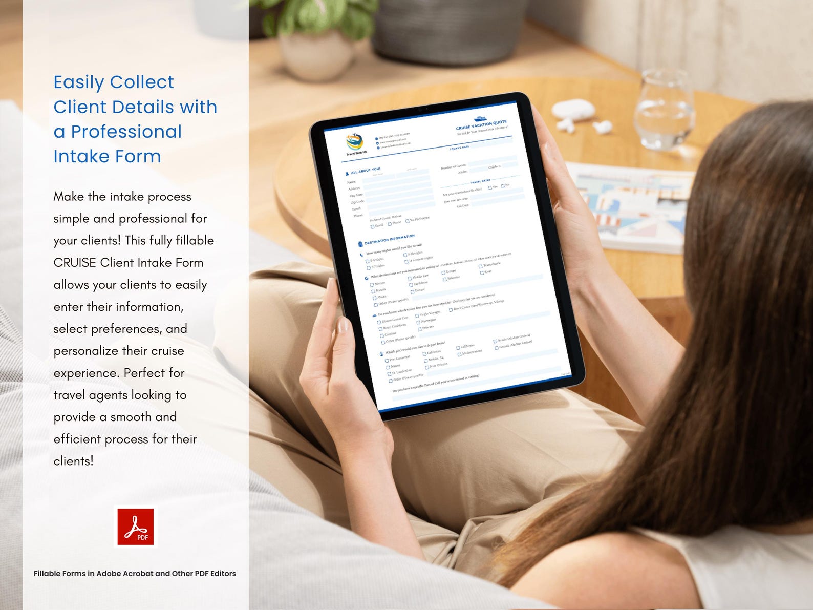 Cruise Client Intake Form Fillable PDF Template for Travel Agents – 4 ...