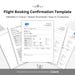 Flight Booking Confirmation Template | Editable in Canva | Travel Agent ...
