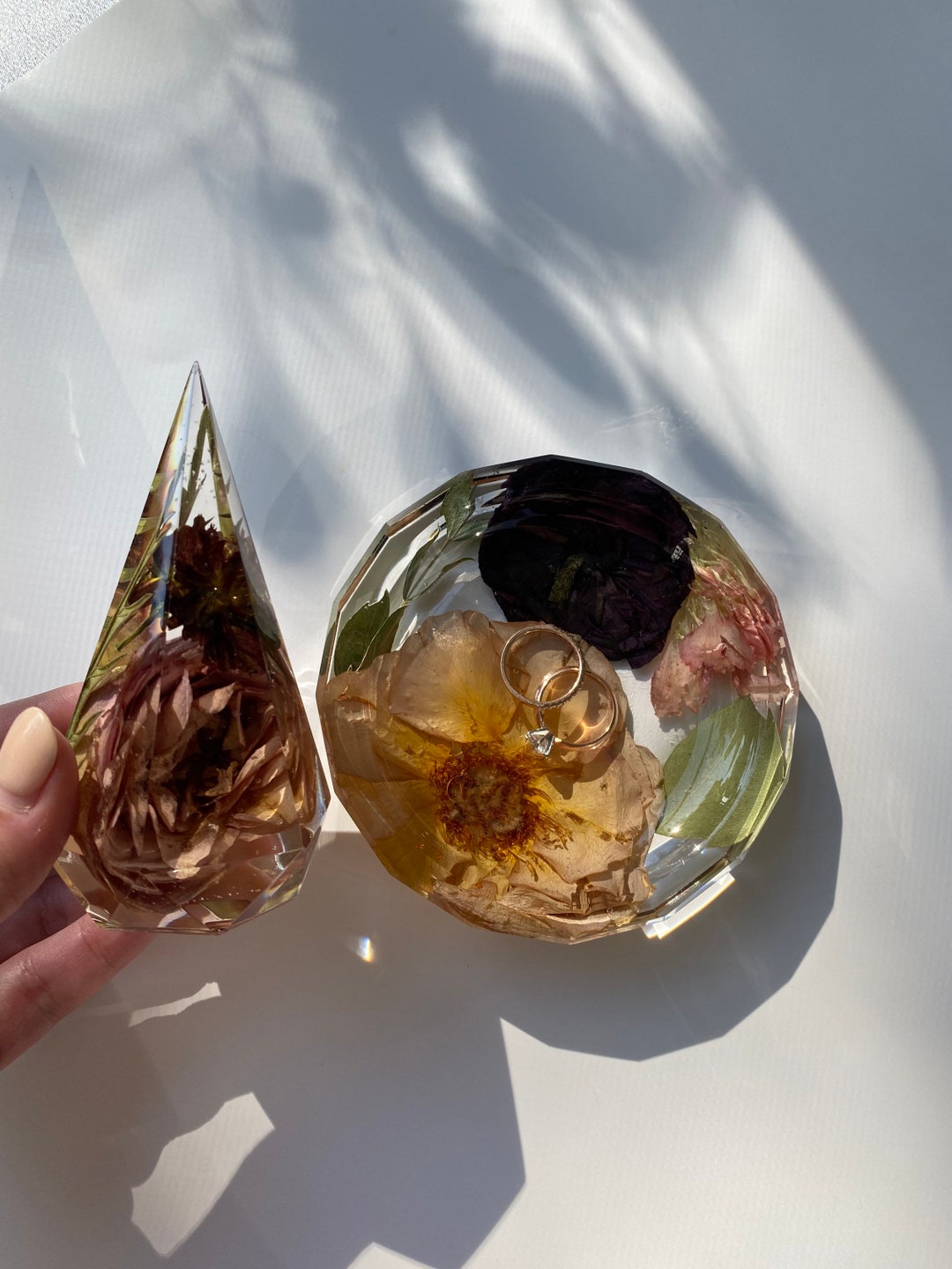 Custom Ring Holder and Trinket Dish Bundle Wedding Flowers - Etsy