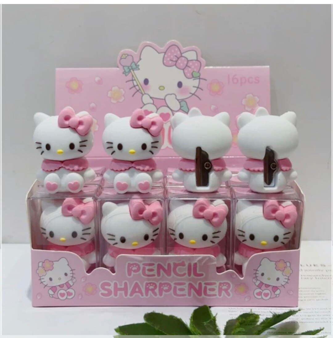 1 Sanrio Pencil Sharpener Kawaii Hello Kitty Plus Two Mystery Stickers ...