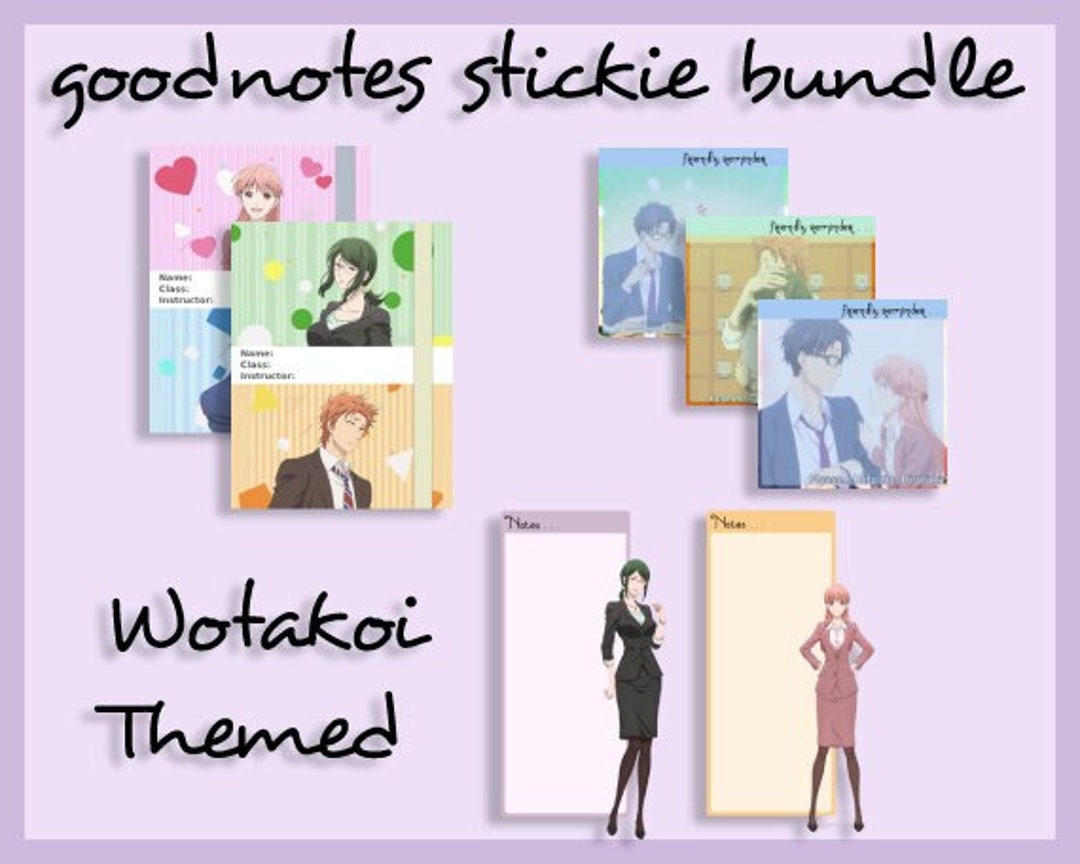 Wotakoi: Love is Hard for an Otaku Themed Digital Stickies - Etsy