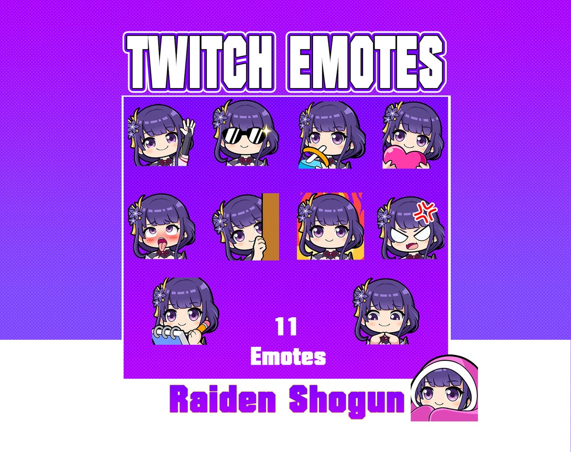 Baal Emotes for Twitch Raiden Shogun Emotes, Anime Emotes, Emote Pack ...