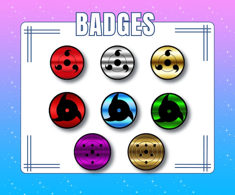Anime Sub Badges for Twitch Anime Eyes, Kyo, Sharing, Rinne, Red Eyes ...