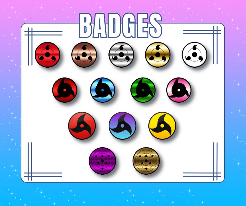 Anime Sub Badges for Twitch Anime Eyes, Kyo, Sharing, Rinne, Red Eyes ...