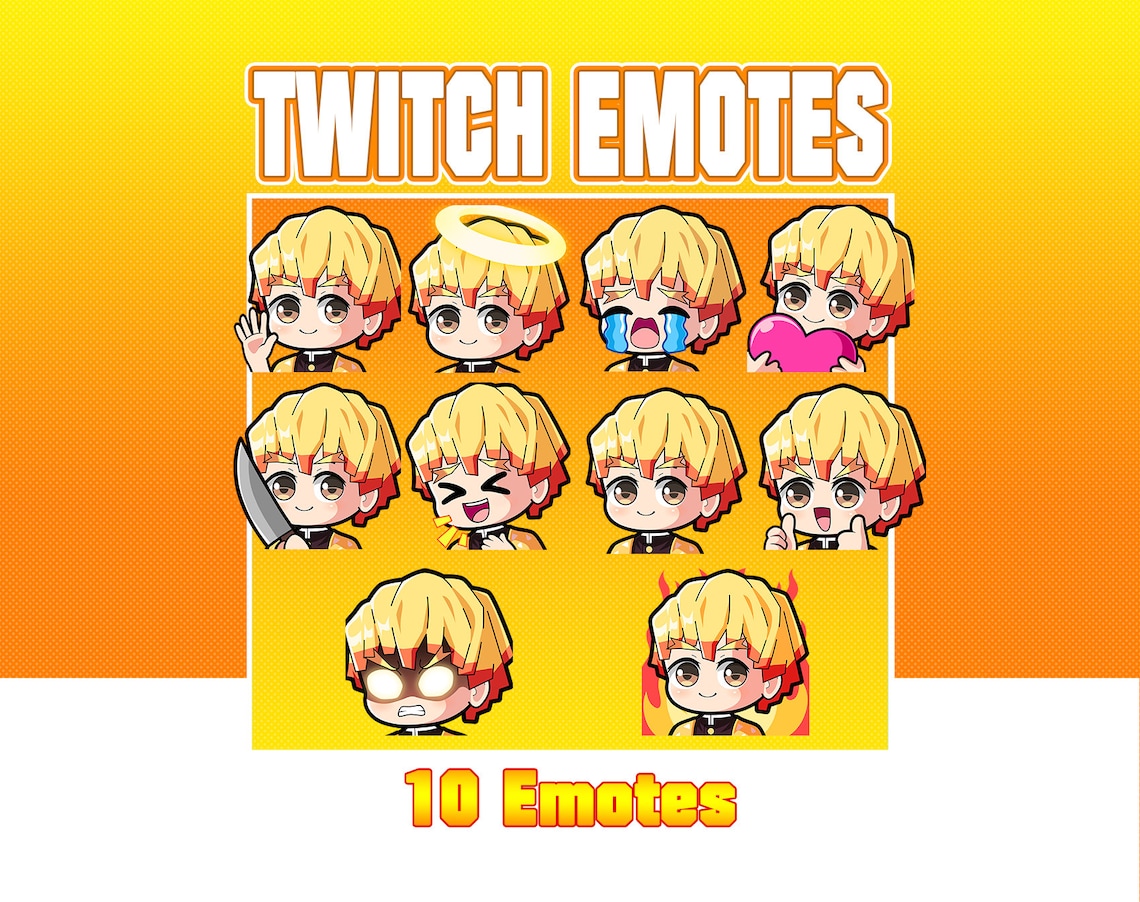 Thunder Slayer Emote Pack ( 10 Emotes!! ) for Twitch - Anime Emotes ...